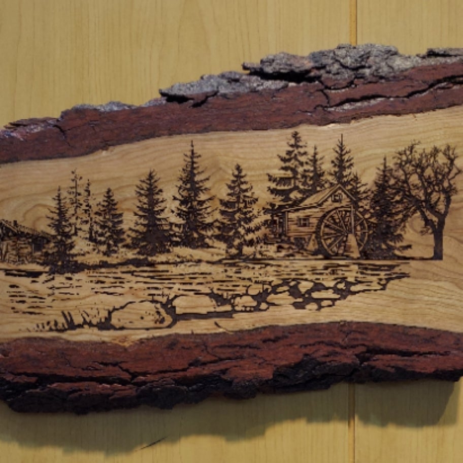 64965382 - LIVE EDGE WOOD PLAQUE 881 - - LASER CUT | Enchanted Beauty